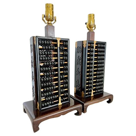 Mid Century Chinese Abacus Table Lamps A Pair For Sale At 1stdibs
