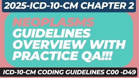 2025 Neoplasms Icd 10 Cm Coding Guidelines Overview 2025 Icd 10 Cm Chapter 2 Guidelines Youtube