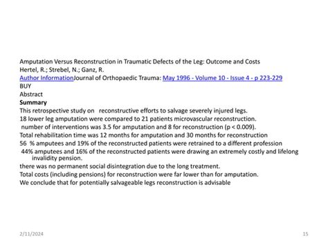 Lower Limb Amputationpptx Injuries Diseases And Conditions