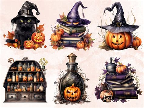 45 Png Watercolour Halloween Witch Clipart Pumpkin Witch Sisters
