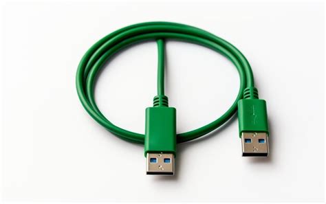 Premium Photo Close Up Of A Green USB Cable This Close Up Shot Showcases A Vivid Green USB