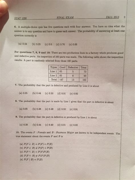 Solved Page 7 Spring 201 Stat 1220 Part Ii 1 To Investigate