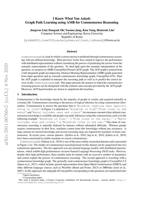 I Know What You Asked Graph Path Learning Using Amr For Commonsense