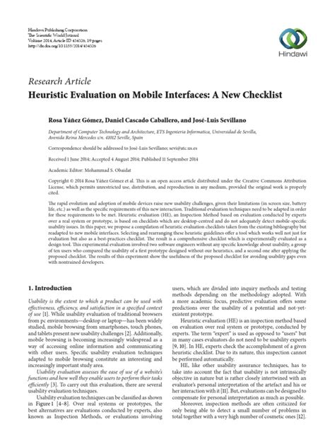 Heuristic Evaluation On Mobile Interfaces Pdf Usability Smartphone