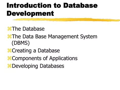 Ppt Introduction To Database Development Powerpoint Presentation