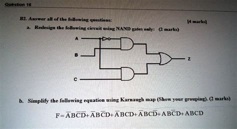 solved question 16 b2 answer all of the following questions [4 marks