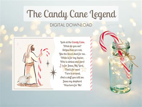 Candy Cane Legend Printable Jesus Shepherd Candycane Christmas Primary Handout Christmas
