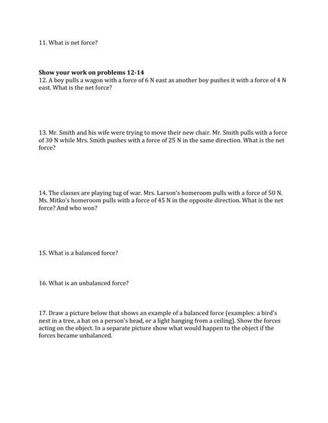 Calculating Net Force Worksheet Online Exercise For Live Worksheets