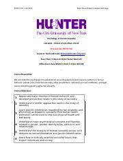 Psychology Of Human Sexuality Course Overview Course Hero