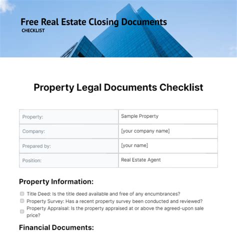 Closing Documents Checklist Real Estate Closing Checklist Pdf Form