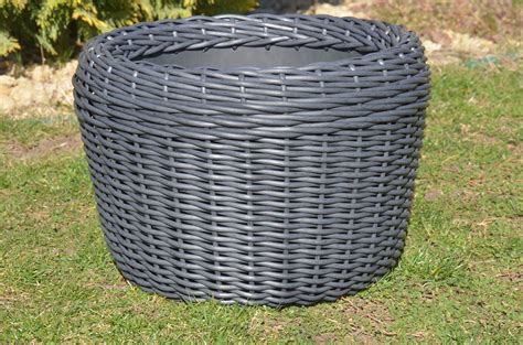 ᐉ Кашпо для рослин з штучного ротангу 5 л Графітовий 11717498 • Краща ціна в Києві Україні