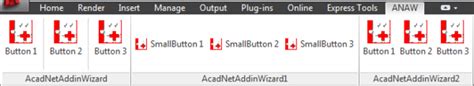 AutoCAD CUI Ribbon NET Add Ribbon Buttons And Separators AcadNetAddinWizard More
