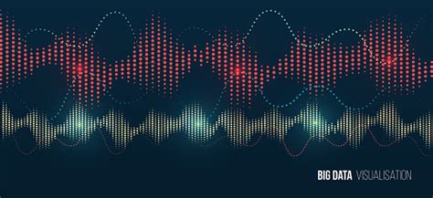 빅 데이터 시각화 정보 분석 개념 웨이브 배열이 있는 추상 스트림 정보 라인 바이너리 코드 기계 알고리즘 필터링 데이터 정렬