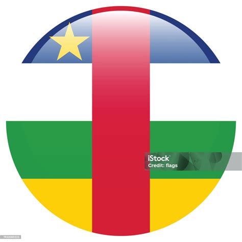 중앙 아프리카 공화국의 국기입니다 플래그 아이콘입니다 표준 색상 원 아이콘 플래그입니다 3d 일러스트레이션입니다 컴퓨터
