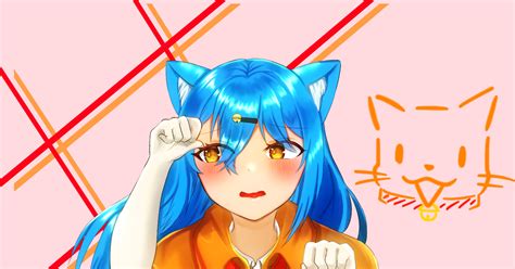 オリジナル 猫耳少女 ポストカード風 茶坊ピエロのイラスト Pixiv