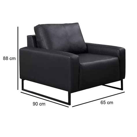 Poltrona Decorativa Base Metal Dallas Couro Preto Arte Sala