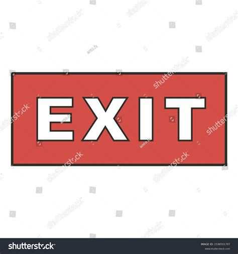 Logo Exit Symbol Red Signs Stock Vector Royalty Free 2188501797 Shutterstock