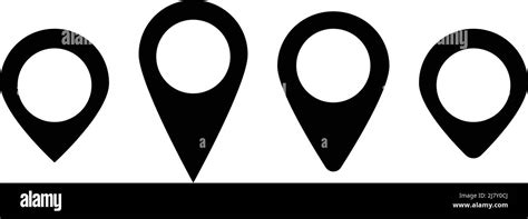 Map Pin Icon Set Location Information Editable Vector Stock Vector Image Art Alamy