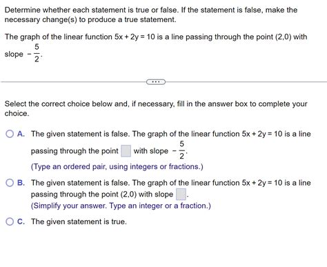 solved determine whether each statement is true or false if