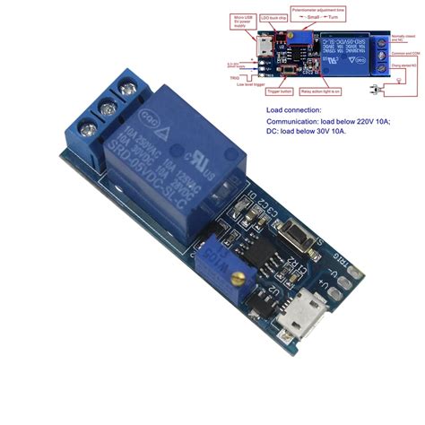 Smart Electronics V V Micro USB Power Adjustable Delay Relay Timer Control Module Trigger