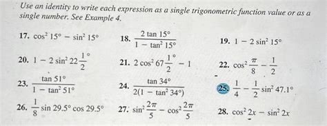 Solved Use An Identity To Write Each Expression As A Single