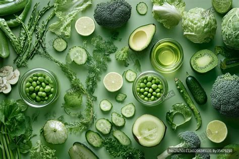 Ai创作图绿色蔬菜 水果 健康饮食 营养 自然 有机 叶绿素 清新 活力 生机勃勃 自然色调 健康生活方式 素食主义 植物性饮食 昵图网