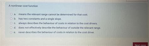 A Nonlinear Cost Function A Means The Studyx