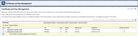 refreshing self signed certificates in salesforce for secure connections