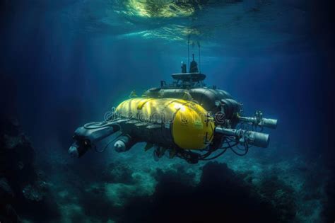 Autonomous Underwater Vehicle Exploring Deep Sea Environment Stock Image Image Of Exploration