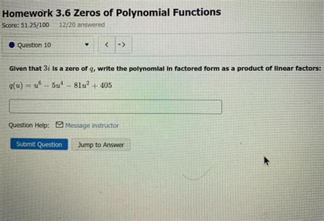 solved homework 3 6 zeros of polynomial functions score