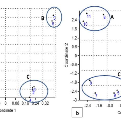 Scatter Plot Of Principal Coordinate Analysis Pcoa Of Elevan Date
