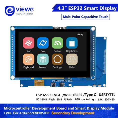 Esp32 43 Inch 800×480 Rgb Ips Tft Display Touch Screen Arduino Lvgl