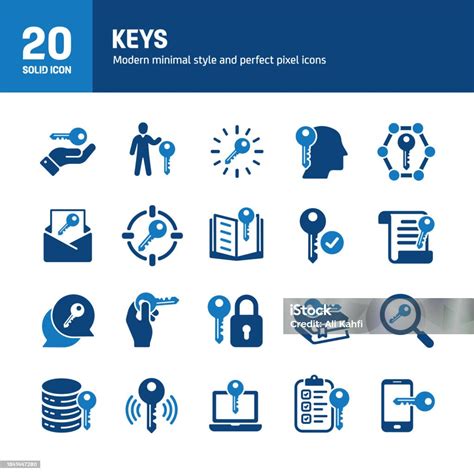 키 단색 아이콘 개인 정보 보호 액세스 폐쇄형 개방형 솔리드 아이콘 컬렉션을 포함합니다 벡터 일러스트 레이 션입니다 웹사이트