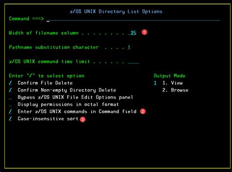 dinoframe omvs commands from ispf 3 17 udlist