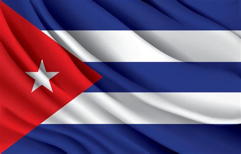 Cuba National Flag Waving Realistic Vector Illustration 9729101 Vector Art At Vecteezy