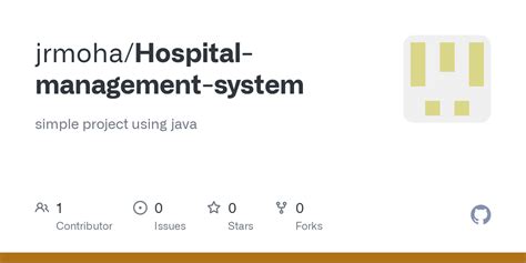 GitHub Jrmoha Hospital Management System Simple Project Using Java