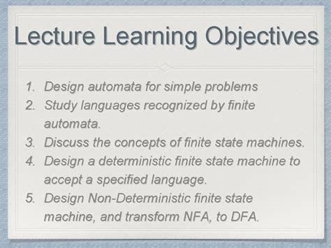 cs 311 computational theory lecture 2 regular languages