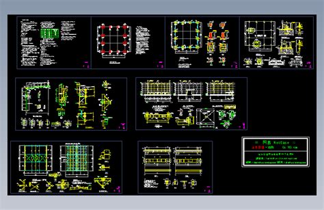 某18米跨小型门式刚架 吊车 厂房施工图 Autocad 2000 模型图纸下载 懒石网