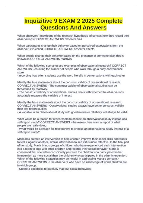 Inquizitive 9 Exam 2 2025 Complete Questions And Answers Inquisitive 9 Stuvia Us