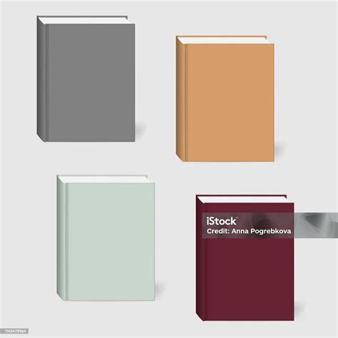 닫힌 하드 커버 책 세트 현실적인 벡터 이랑 다채로운 커버와 빈 교과서 템플릿 두꺼운에 대한 스톡 벡터 아트 및 기타 이미지 두꺼운 책표지 3차원 형태 Istock
