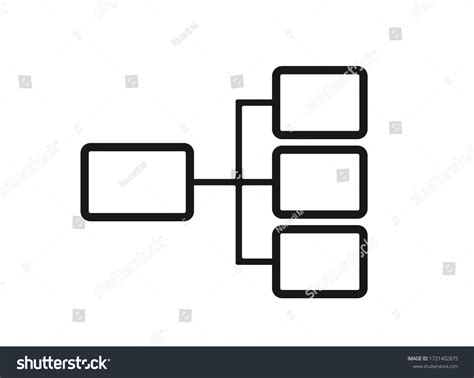 vektor stok flowchart icon horizontal hierarchy structure flowchart