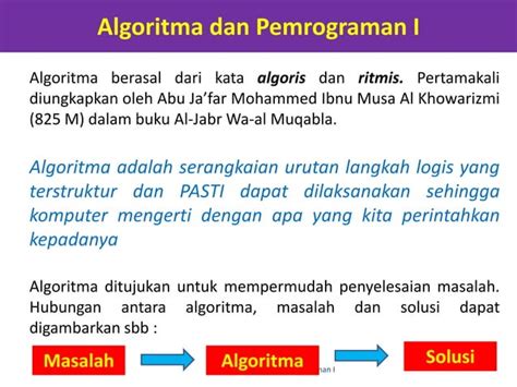 Pengertian Algoritma Chapter I Pptx