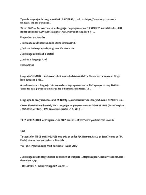 Plc Lenguaje Kop 34589230 Pdf Controlador Lógico Programable