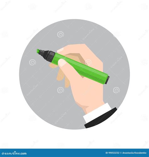 hand holds the marker stock vector illustration of vector 99053232