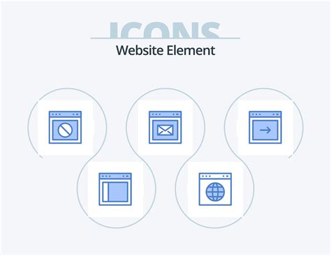 Website Element Blue Icon Pack 5 Icon Design Website Message Website