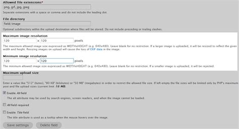setting max and min upload sizes for images in drupal 8 inmotion hosting