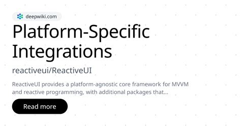 Platform Specific Integrations Reactiveuireactiveui Deepwiki