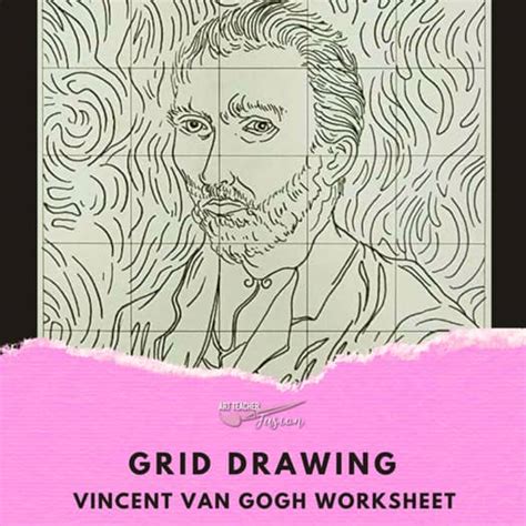 Grid Drawing Vincent Van Gogh Worksheet By Art Teacher Fusion Tpt