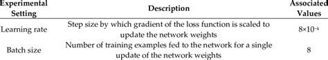 Experimental Settings For Training The U Net Models Download