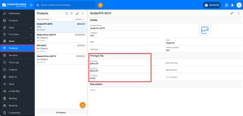 How To Set Buy And Sell Price For Products In Moon Invoice Moon Pos Moon Invoice Easy